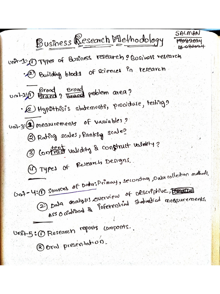 BUSINESS RESEARCH METHODOLOGY MBA 2 SEM | PDF