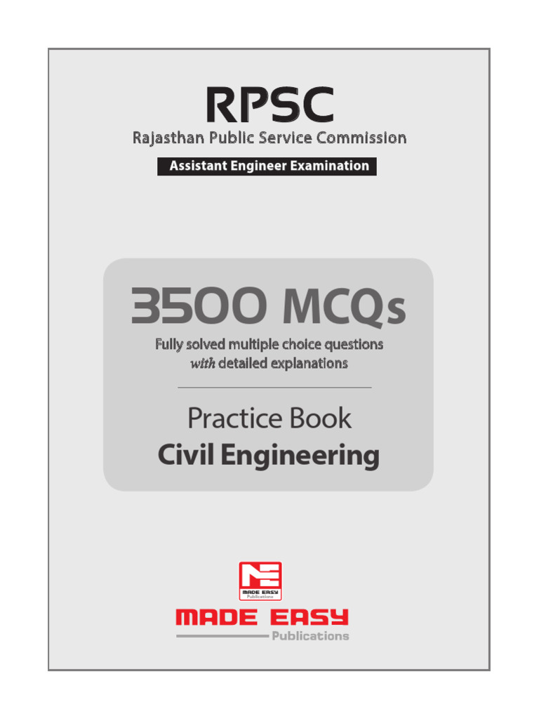 15 - RPSC (Ae) - 3500 Mcqs For Civil 4 | PDF | Beam (Structure) | Concrete