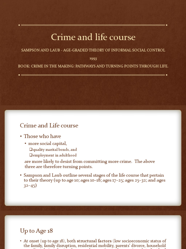 Age-Graded Theory of Crime Desistance | PDF | Juvenile Delinquency ...