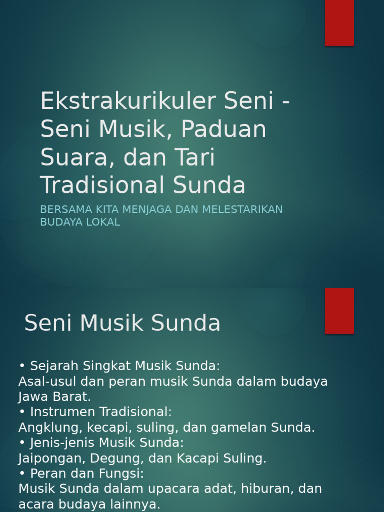 Ekstrakurikuler Seni Sunda Presentation | PDF