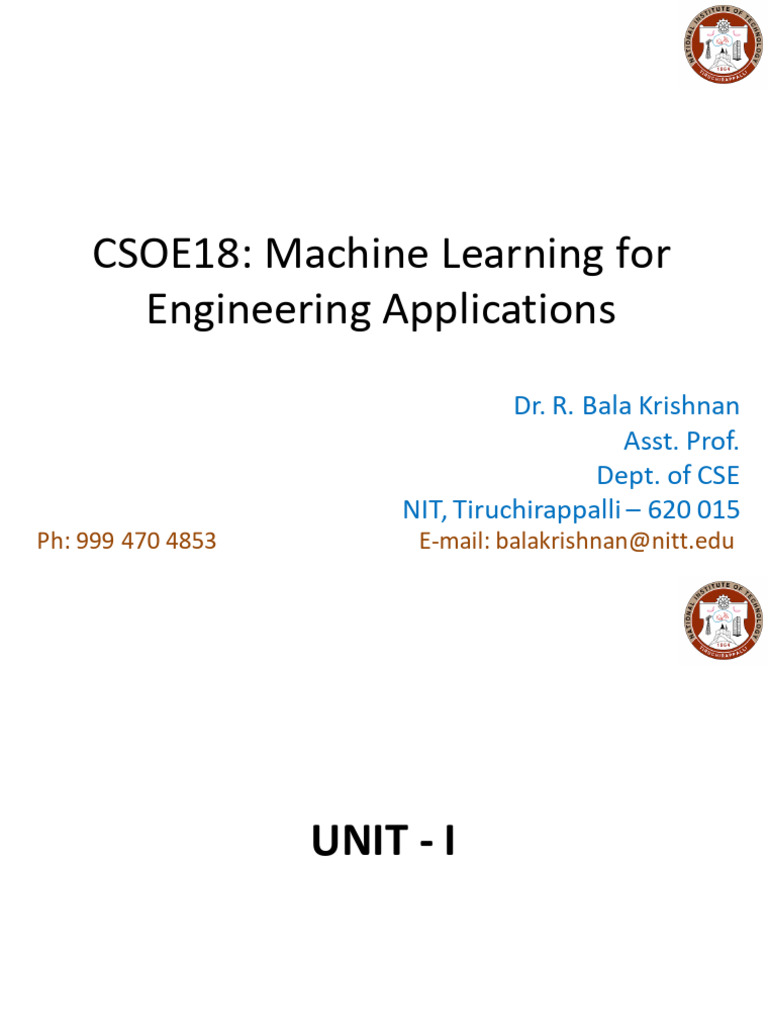 Unit 1 ML | PDF | Data Analysis | Statistical Analysis