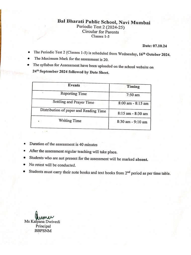 Circular for Parents PT 2 ( 2024-25) | PDF