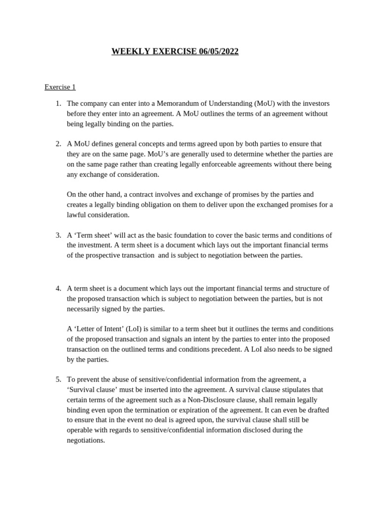 Contract Drafting Exercise | PDF