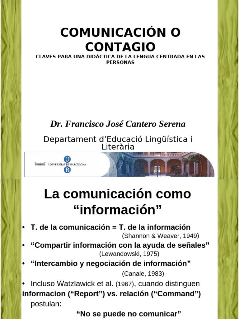 Comunicacion o Contagio | PDF