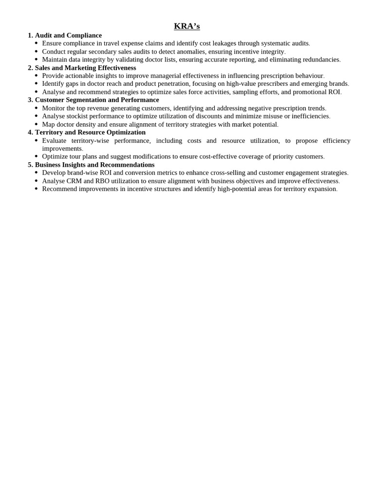 KRAs | PDF