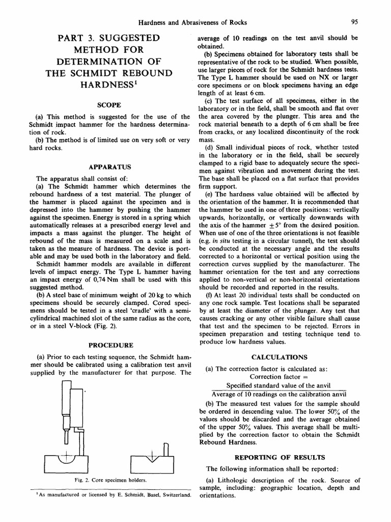 Schmidt Hammer | PDF | Hardness | Hammer