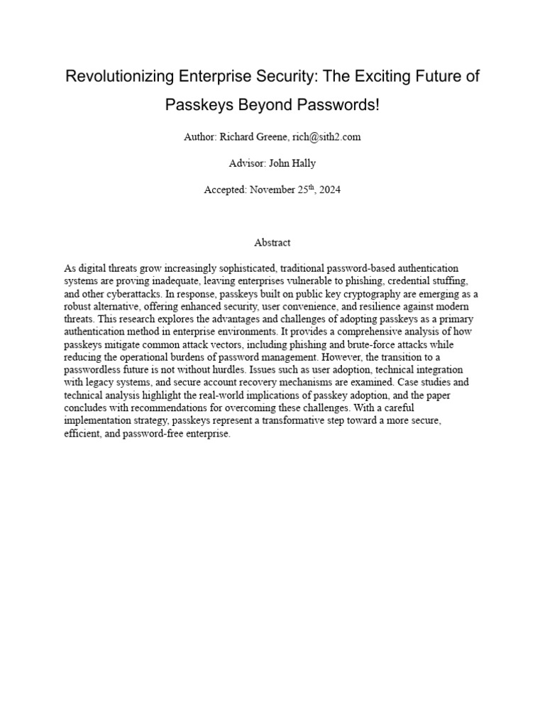 SANS - Richard Greene - Revolutionizing Enterprise Security The ...