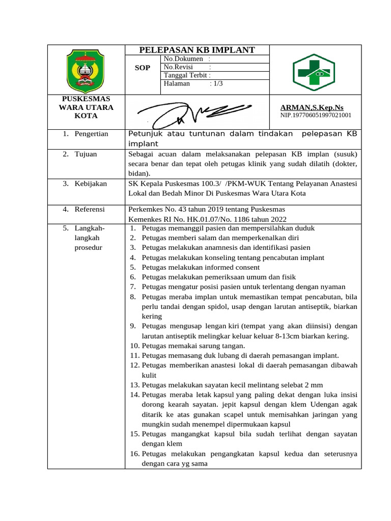 3.4.1.7c SOP AFF KB IMPLANT | PDF