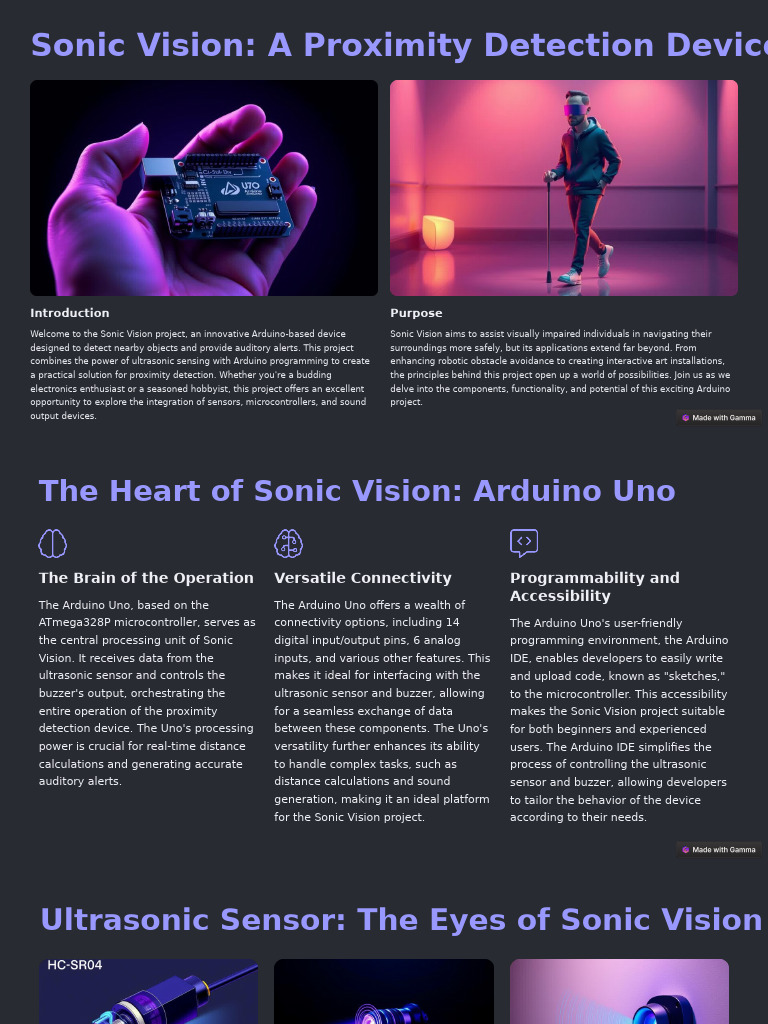 Sonic Vision A Proximity Detection Device | PDF | Arduino | Ultrasound