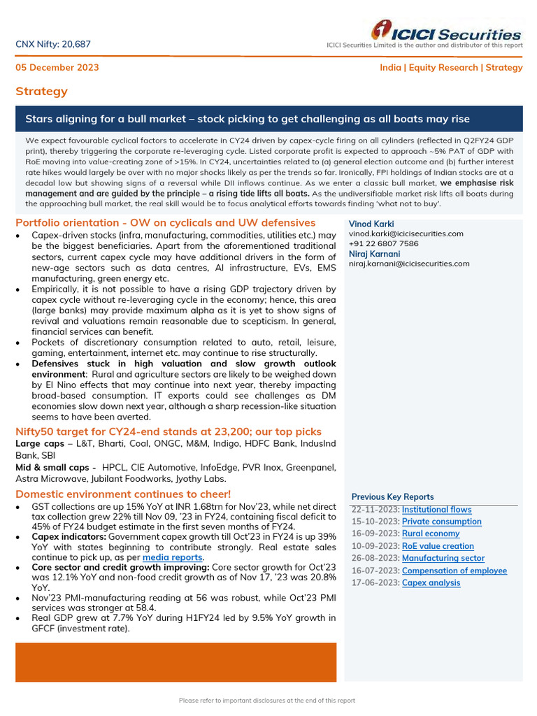 Stars Aligning For A Bull Market, All Boats May Rise - ISEC - 5 Dec ...