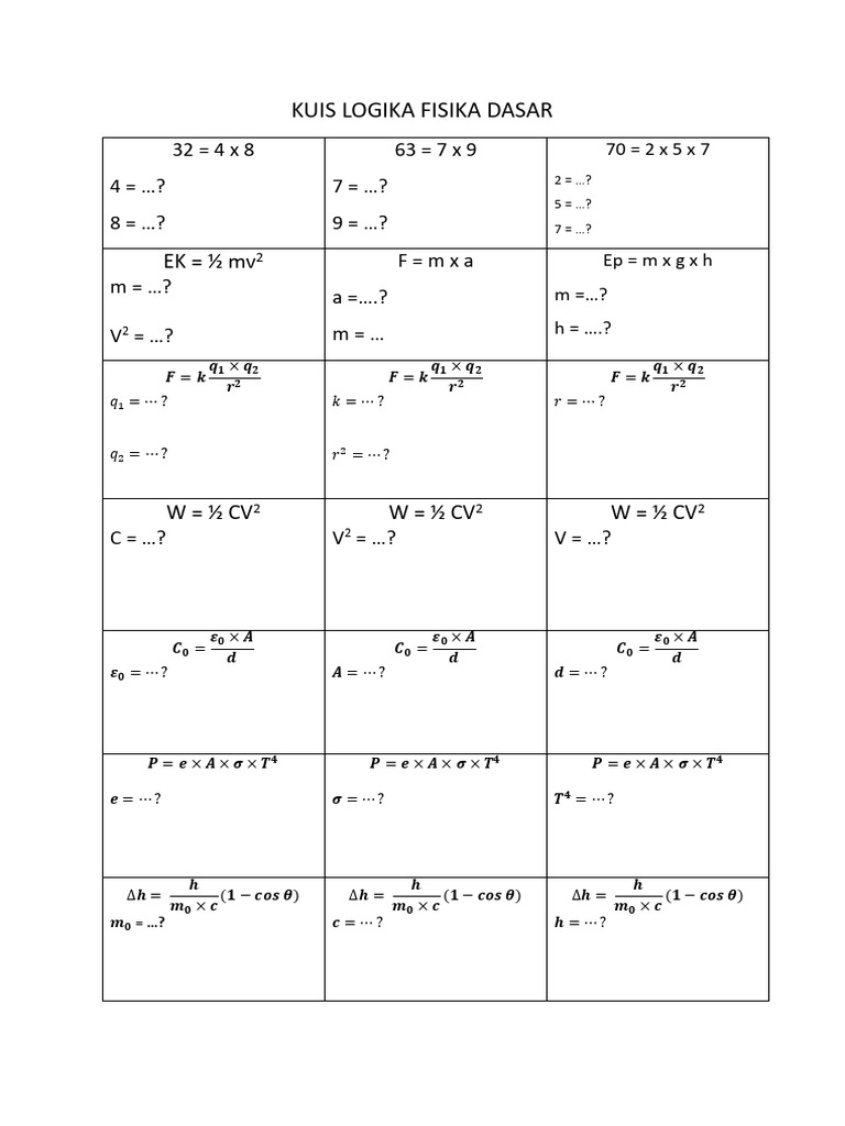 Kuis Logika Fisika Dasar | PDF