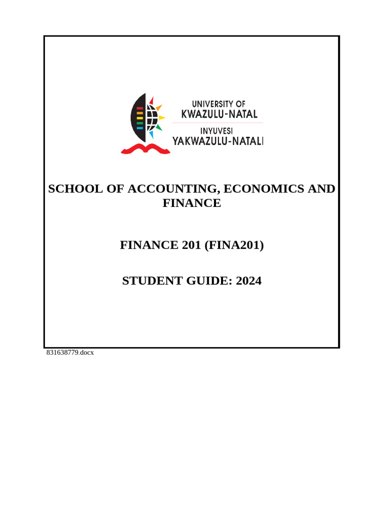 Short-Term Financial Planning in FINA201 | PDF | Lecture | Economies