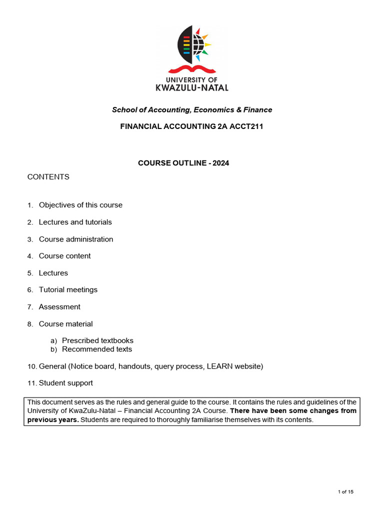 2024 ACCT211 Course outline (1) | PDF | International Financial ... 2024 ACCT211 Course outline (1) | PDF | International Financial ...