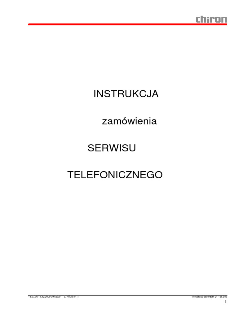 Teleservice-Anfordern v1-1-PL | PDF