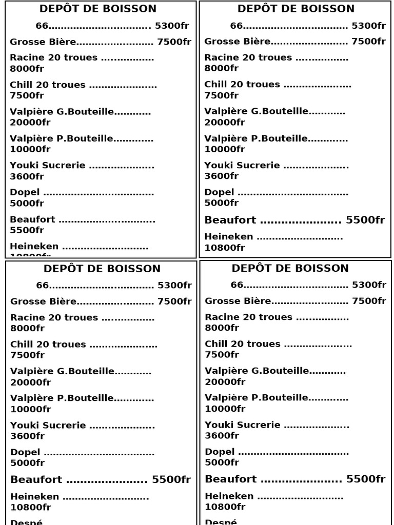 Depot de Boisson | PDF