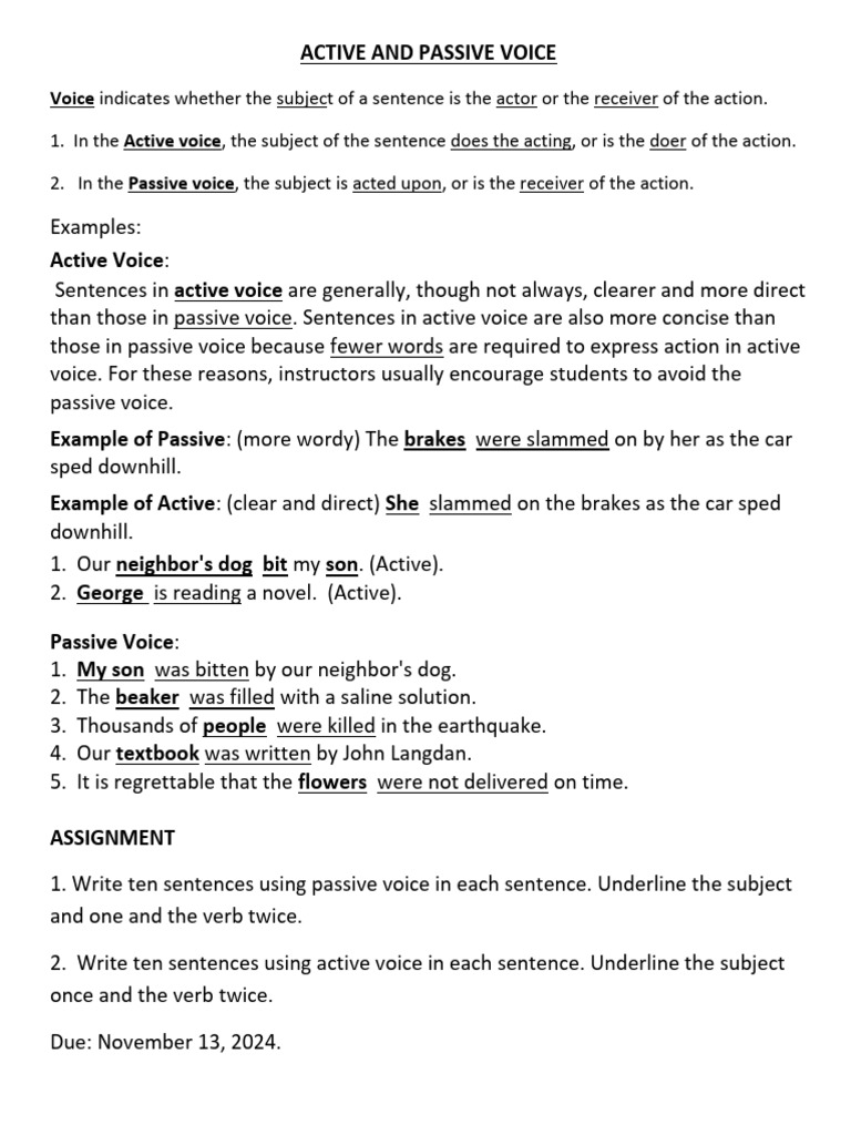 Active vs Passive Voice Explained | PDF