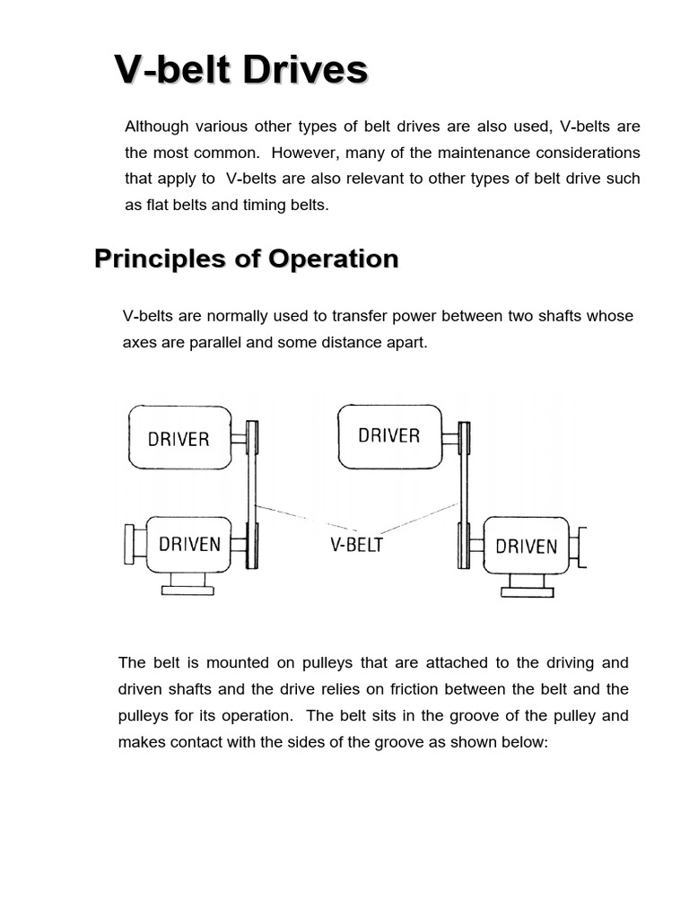 V-Belt Drive Operation and Maintenance Guide | PDF | Belt (Mechanical ...
