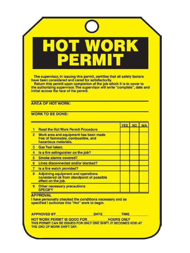Hot work permit 1 (1) | PDF