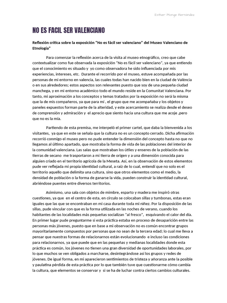 Reflexión sobre ser valenciano en el museo | PDF | Museo