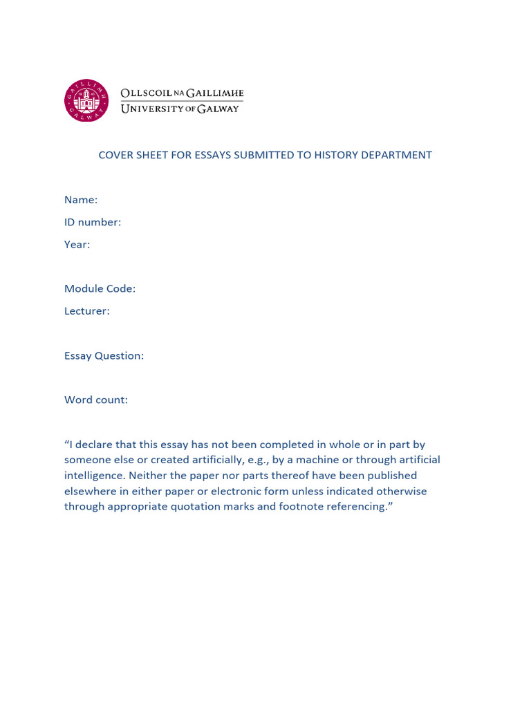 History Cover Sheet | PDF