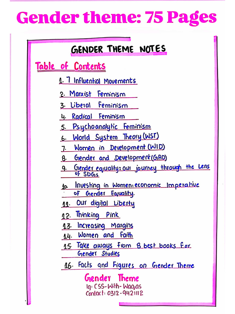 Gender Theme Sample | PDF