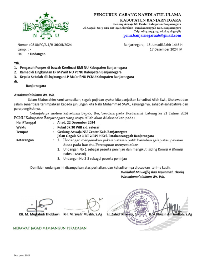 0818 Undg Ponpes Kamad Ma'Arif | PDF