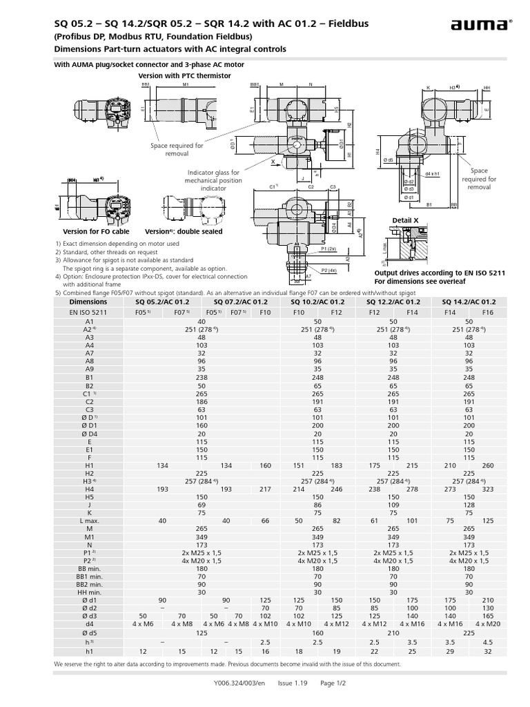 Auma MB - sqr2 - 05 - 14 - Ac2 - Bus - en | PDF