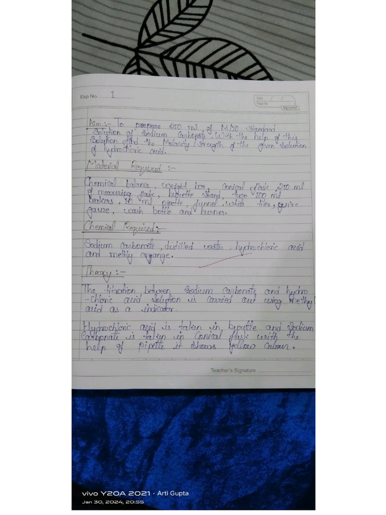 Chemistry Practical 11 | PDF