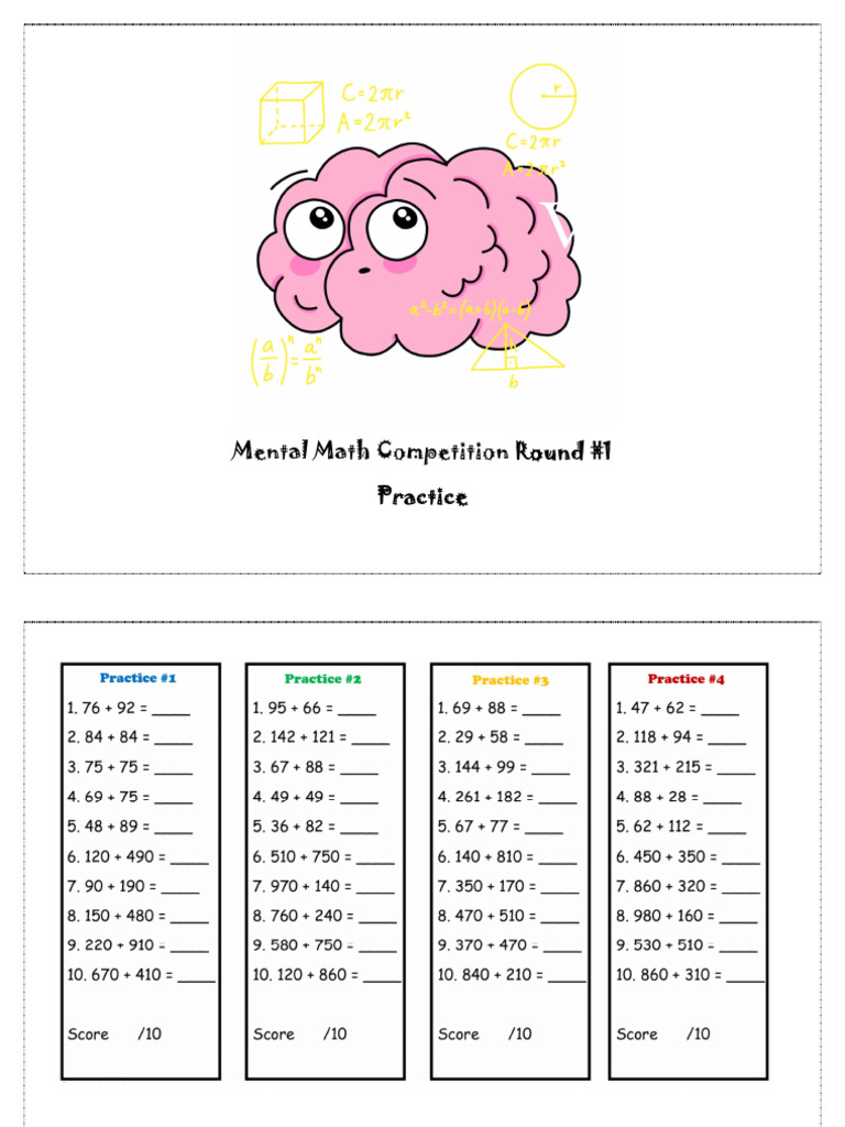 Grade-4-Mental-Maths-Worksheet- Practice | PDF