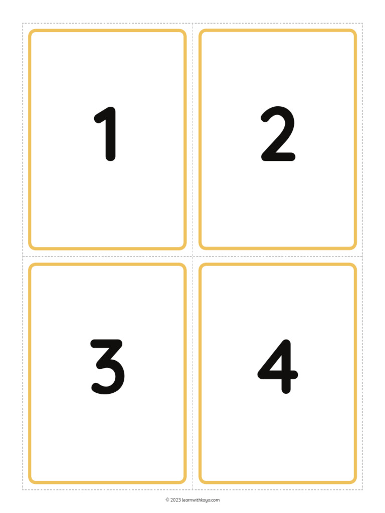 Free Numbers Flashcards 1 100 | PDF