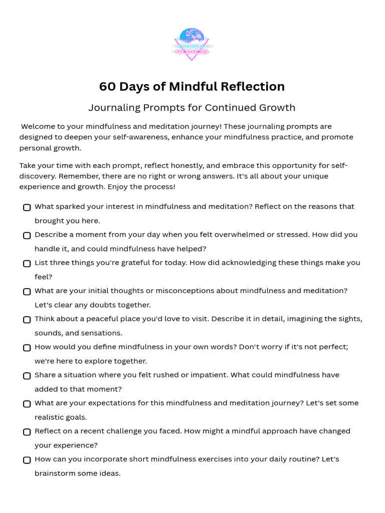 60 Days of Mindful Reflection | PDF | Mindfulness | Meditation
