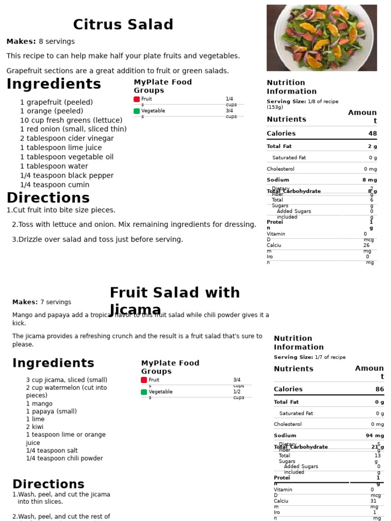 SALADS | PDF | Foods | Vegetables