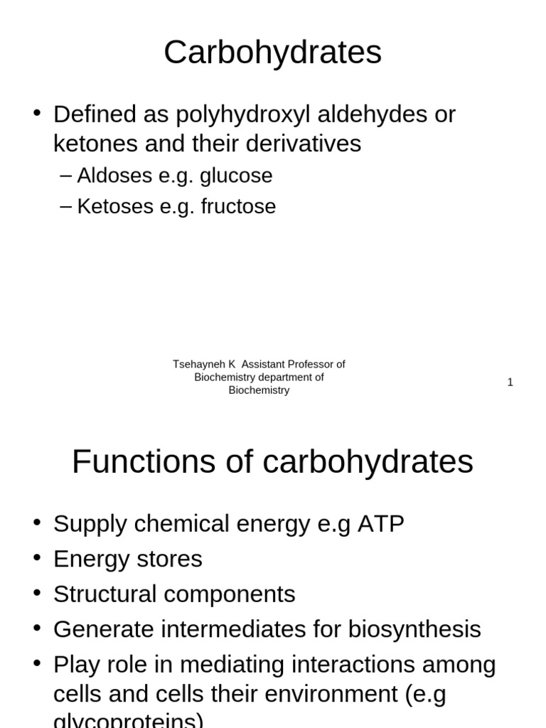 Carbohydrates for Biochemists | PDF | Carbohydrates | Biochemistry