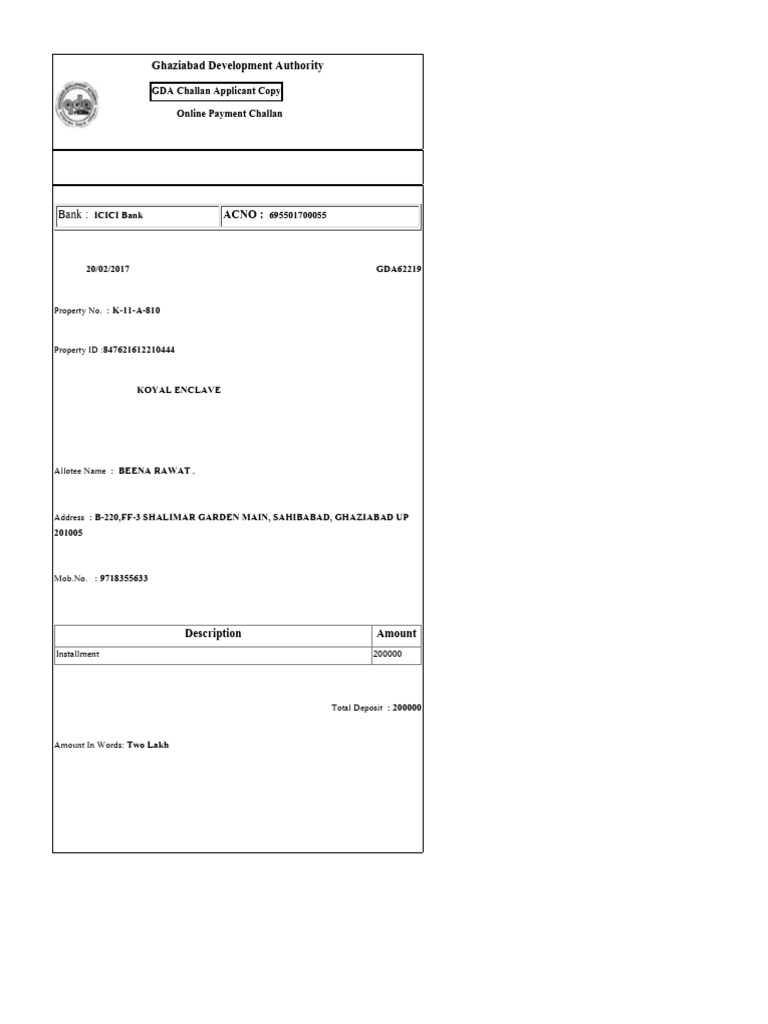 2 Lacs 1st Installment | PDF