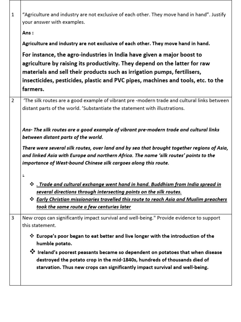 Social Studies Sample Paper Answer 2024-25 (Part-1) (1) | PDF ...