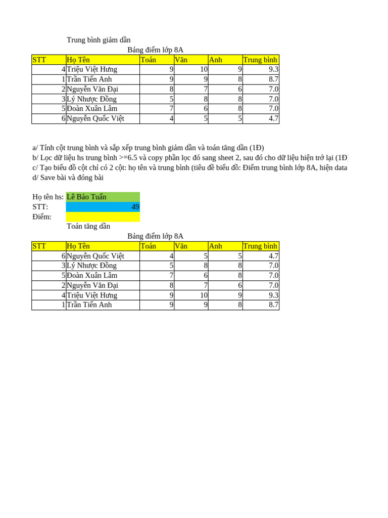 Đề Thực Hành Tin 8 Hk1 | PDF