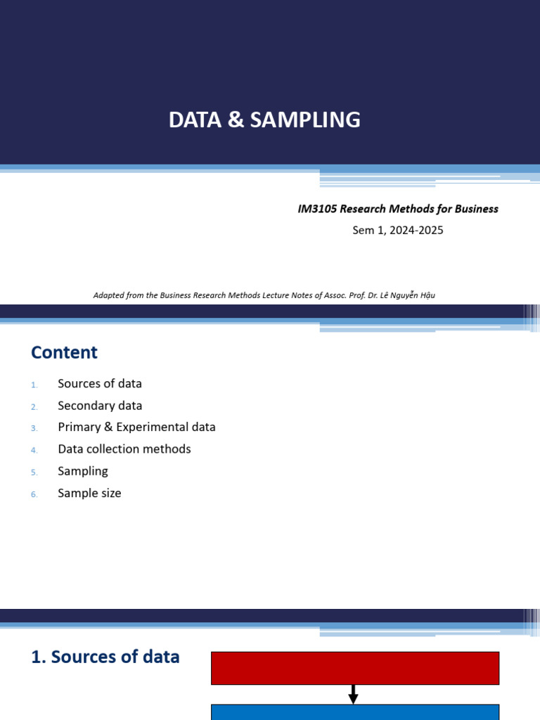 L4 _ Data and Sampling | PDF | Sampling (Statistics) | Stratified Sampling