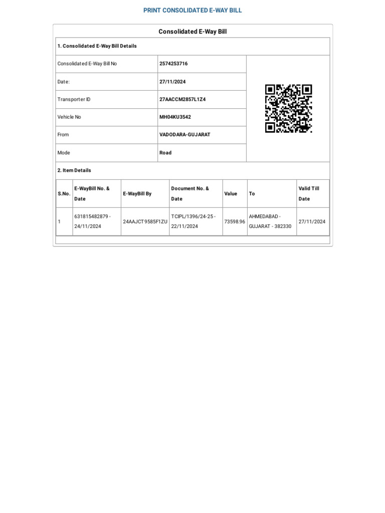 Eway Bill | PDF