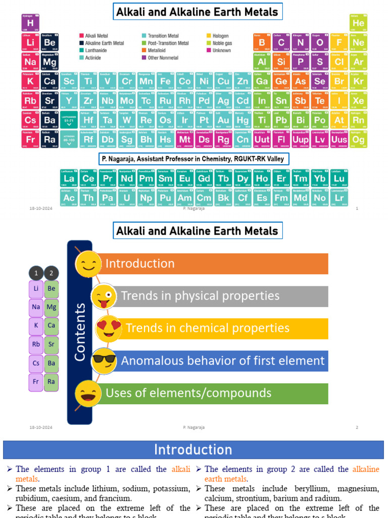 Alkali and Alkaline Earth Metals | PDF | Lithium | Sodium