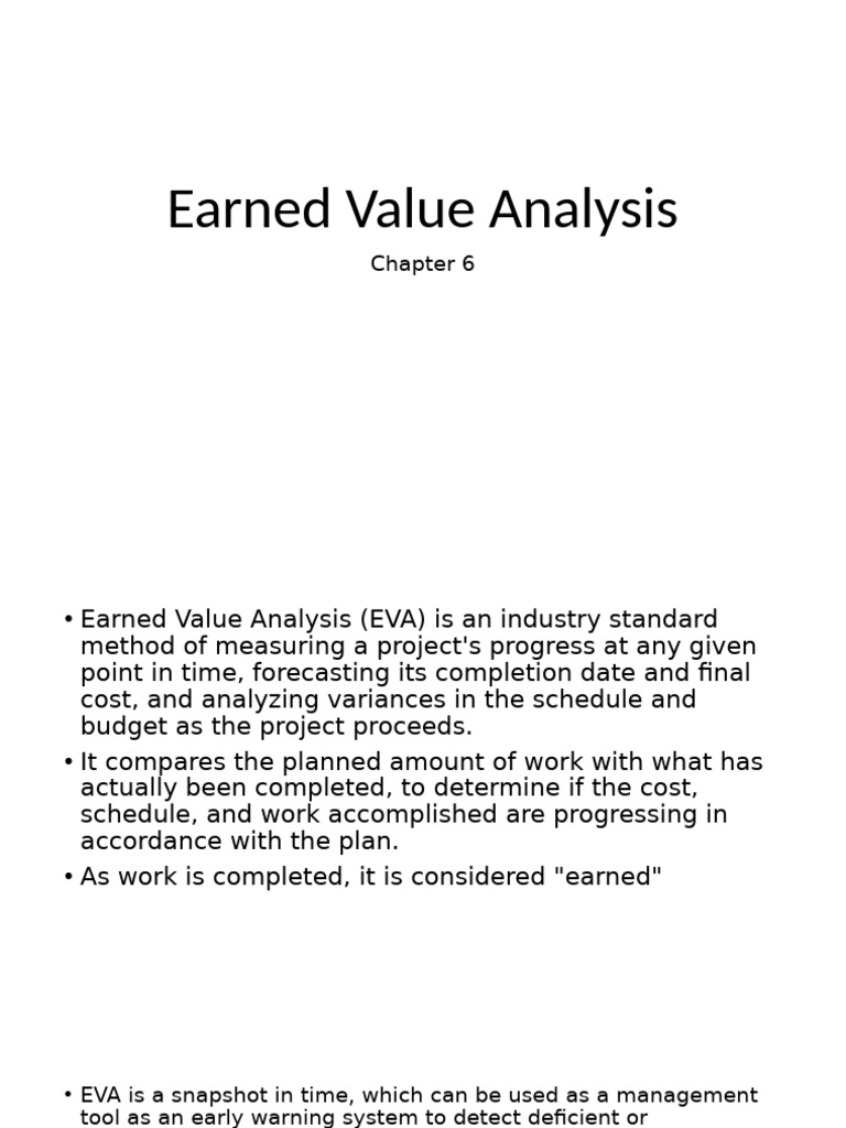 Earned Value Analysis 1 1 Pdf