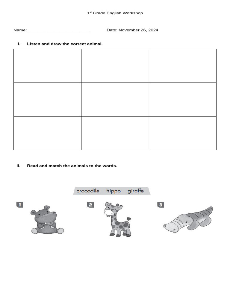 1st Grade English | PDF