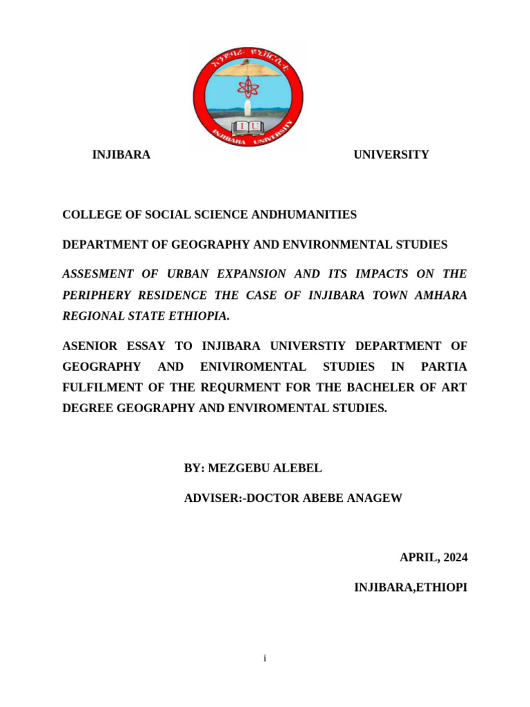 Urban Expansion Impact in Injibara | PDF