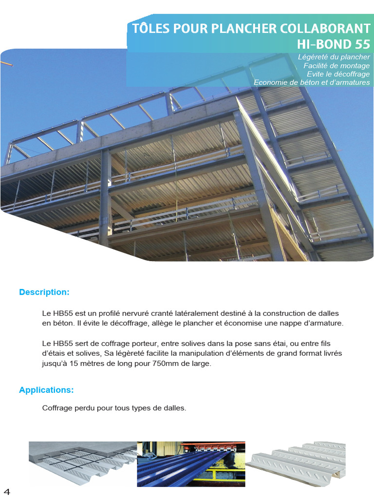 Profilé HB55 pour dalles en béton | PDF | Matériaux | Maçonnerie