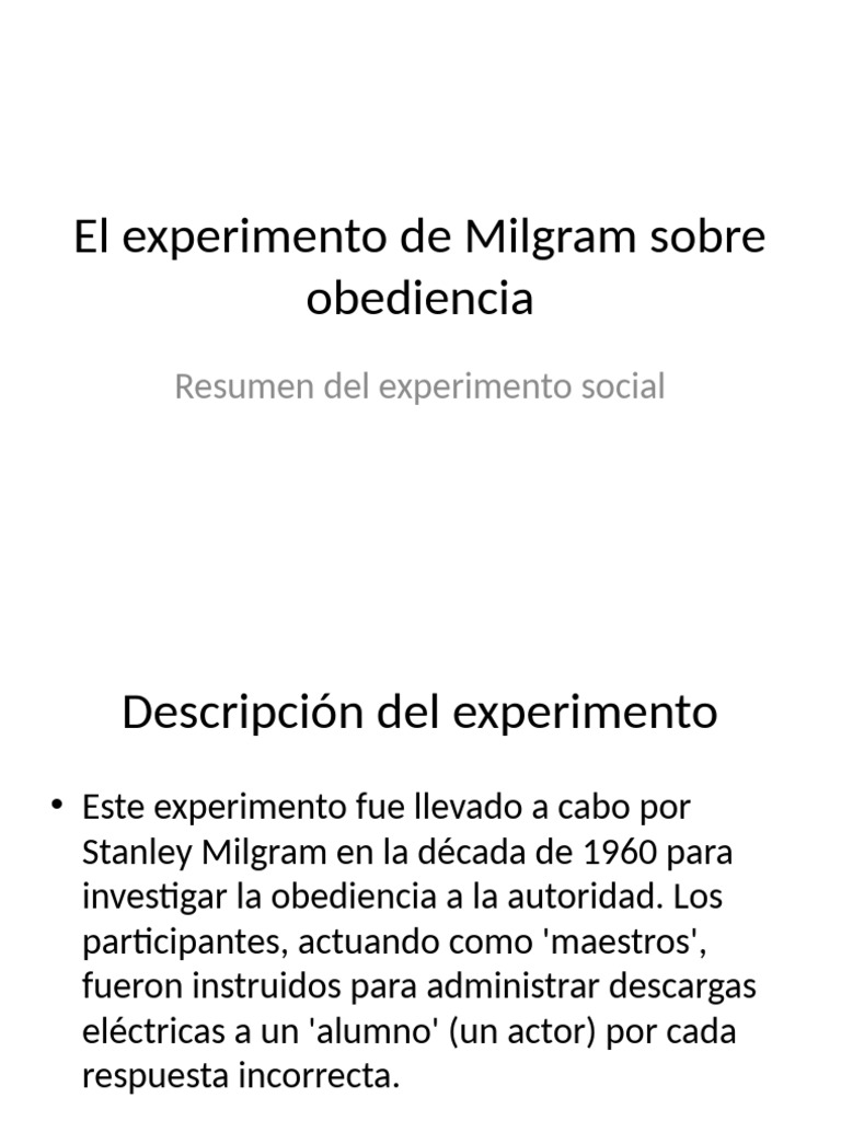 Experimento de Milgram: Obediencia y Ética | PDF