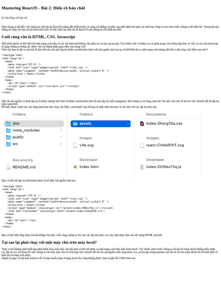 techmaster3 - Mastering ReactJS - Bài 2 - Hiểu rõ bản chất | PDF