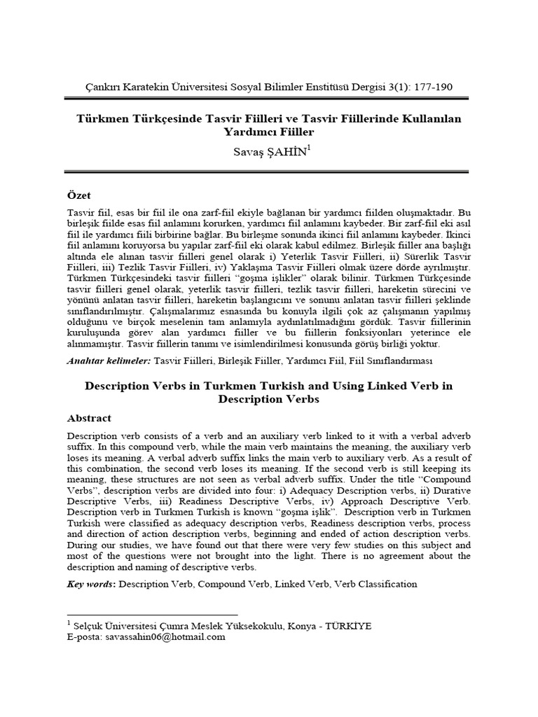 TASVİR FİİLLERİ | PDF