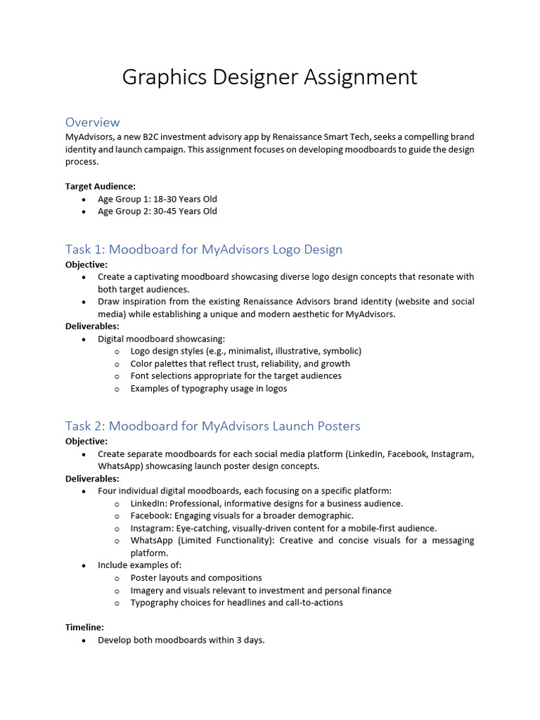 Graphics Designer Assignment | PDF | Logos | Social Media