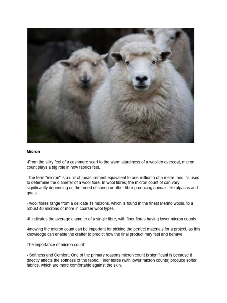 Understanding Wool Micron Count | PDF | Wool | Fibers