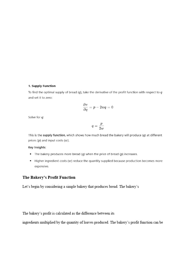 Supply Function - Hotelling - Lemma | PDF | Profit (Economics) | Prices