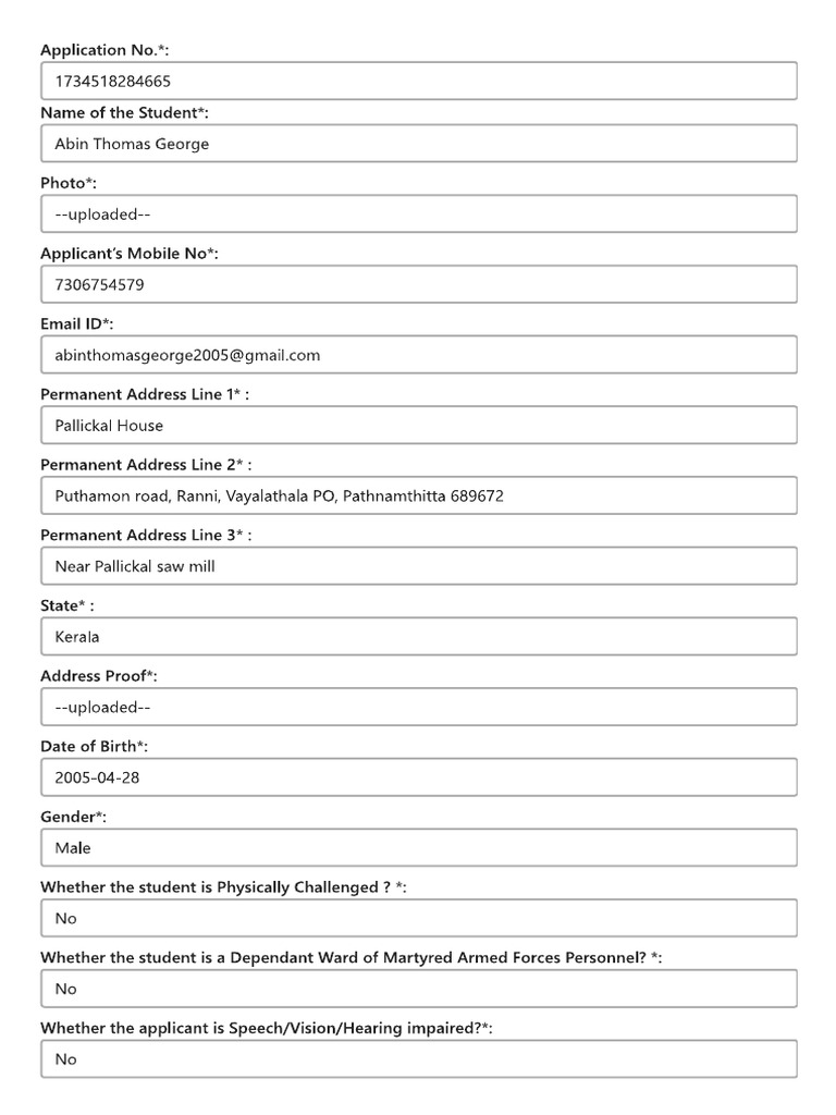 Abin Federal Bank Scholarship | PDF
